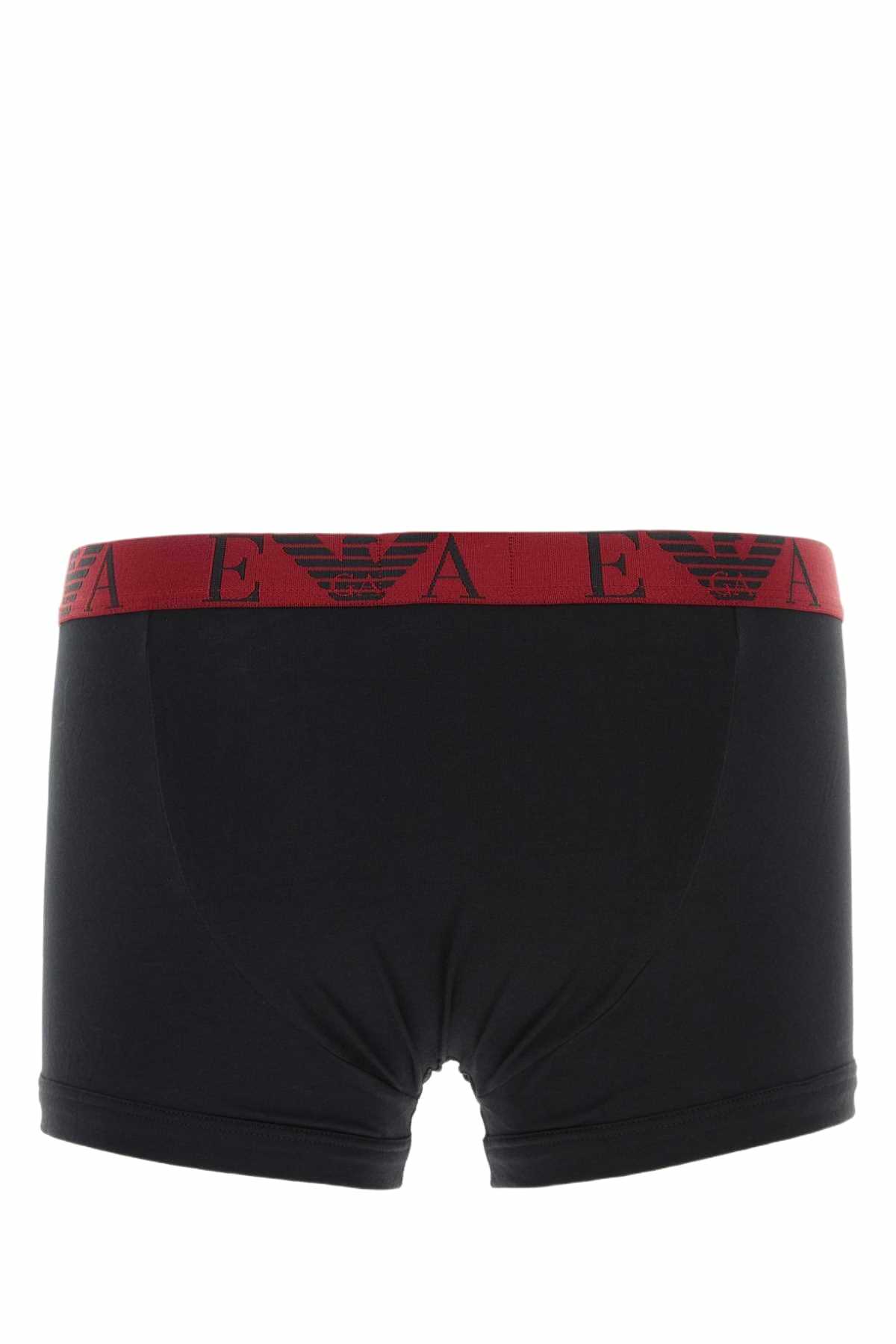 Emporio Armani Black Stretch Cotton Boxer Set Emporio Armani