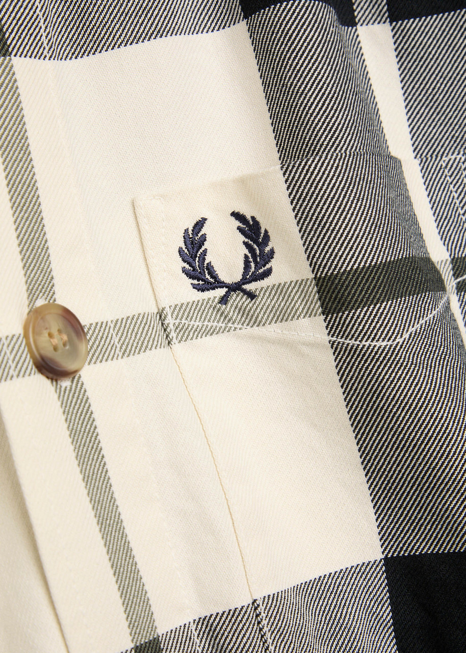 Fred Perry Checked Twill Overshirt Black Fred Perry