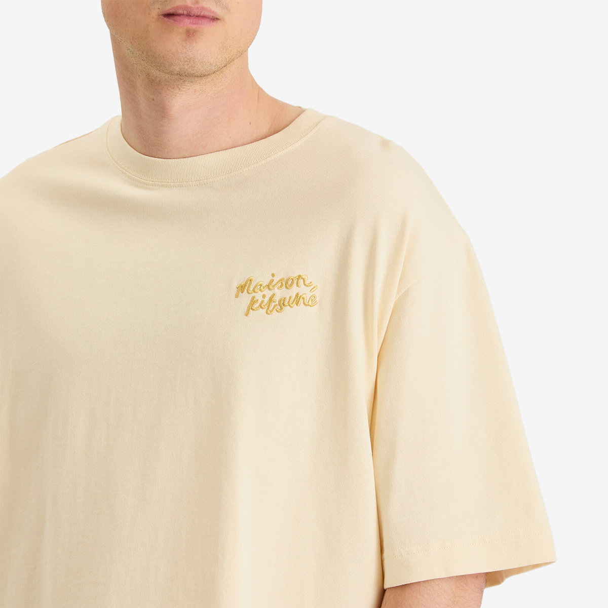 Maison Kitsuné Men's Handwriting Embroidery Oversize T-Shirt in ...