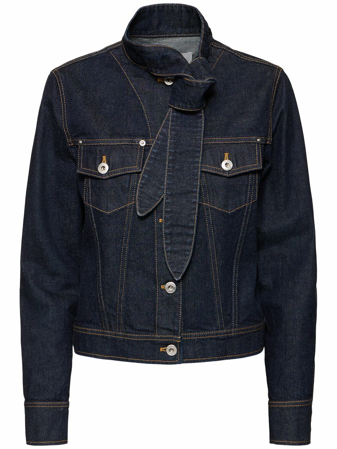 LANVIN Denim Jacket with Scarf Collar Lanvin
