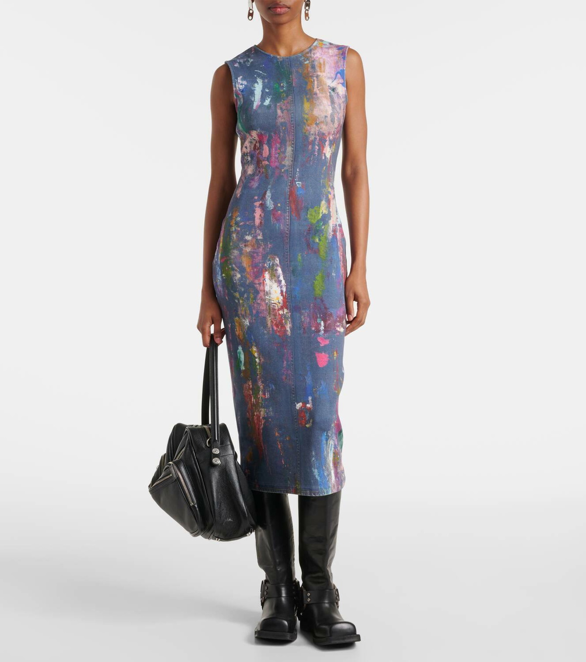Acne Studios Enka printed cotton-blend midi dress Acne Studios