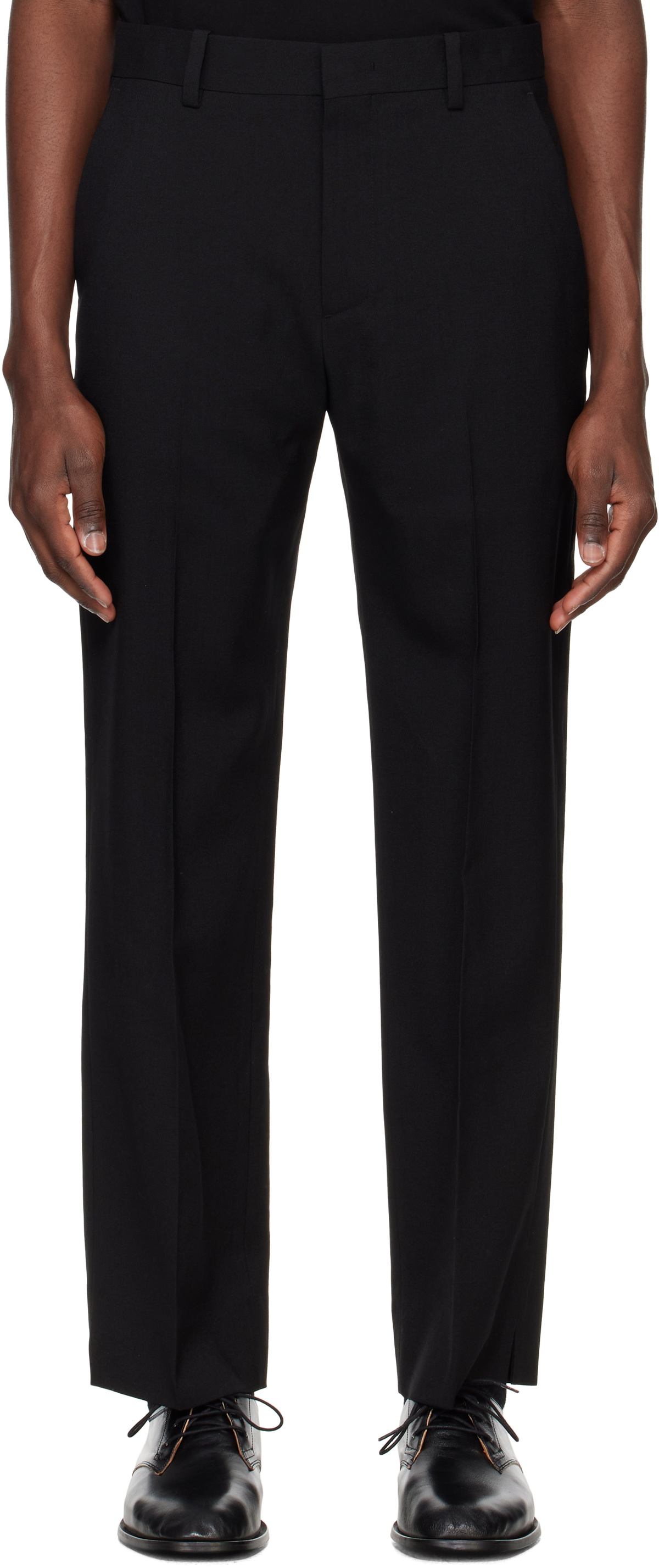 Solid Homme Black Wool Trousers Solid Homme