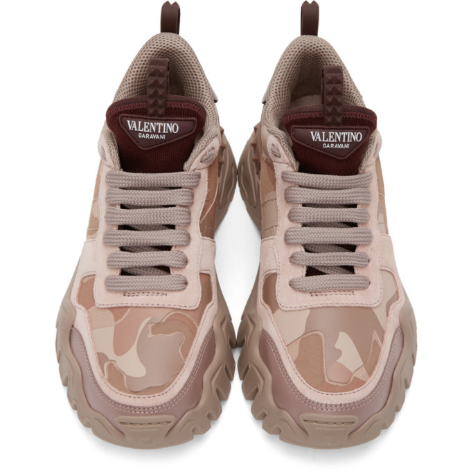 Valentino Pink Valentino Garavani Camouflage Rockrunner Sneakers ...