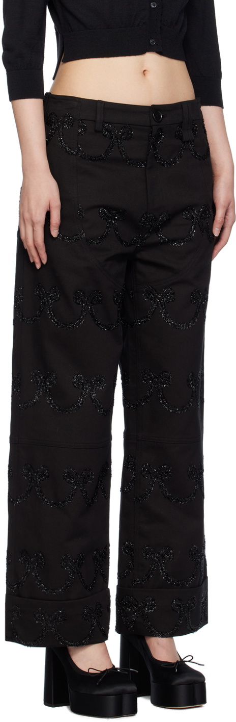 Simone Rocha Black Pattern Trousers Simone Rocha