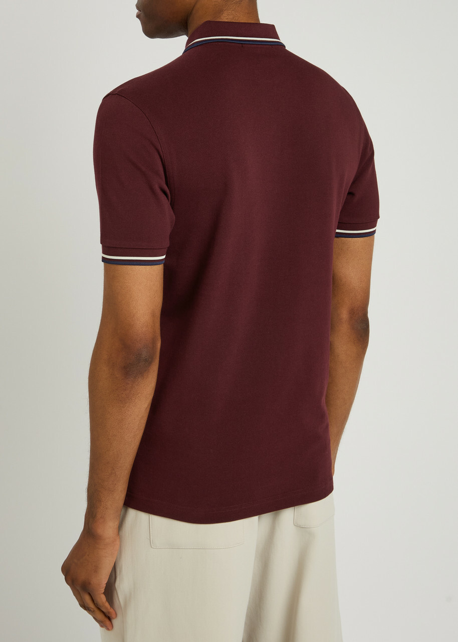 Fred Perry Logo-embroidered Piqué Cotton Polo Shirt Maroon Fred Perry
