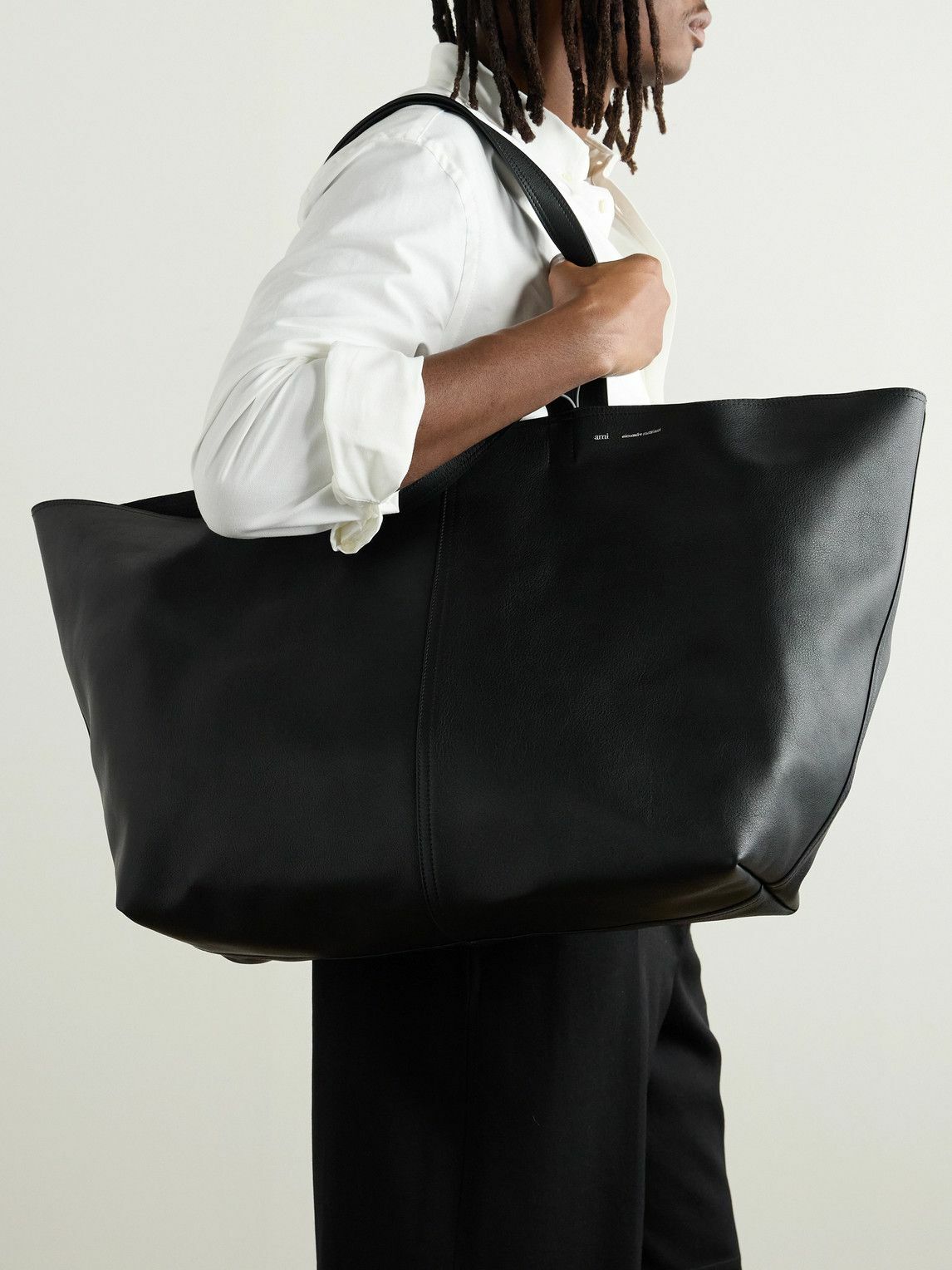 AMI PARIS - Midi Maxi leather tote bag AMI