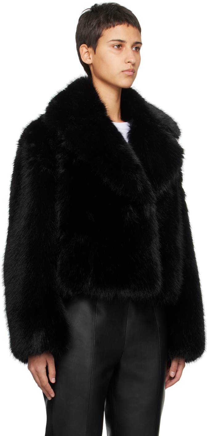 Stand Studio Black Samara Faux-Fur Jacket Stand Studio