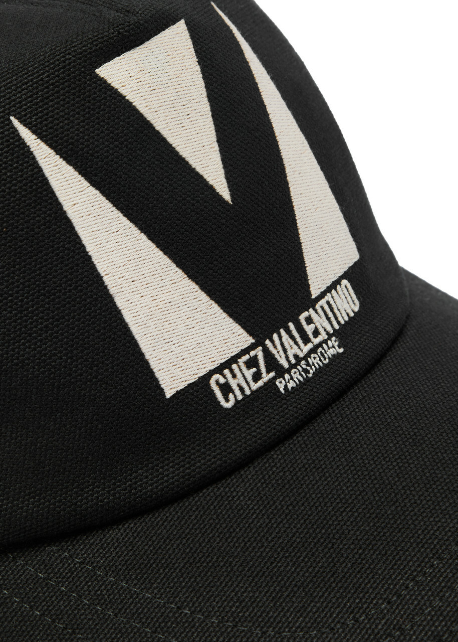 Valentino Garavani Logo-embroidered Cotton-canvas cap Black Valentino ...
