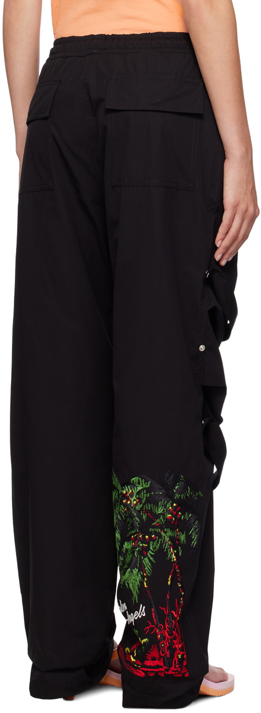 Palm Angels Black Upside Down Palm Trousers Palm Angels