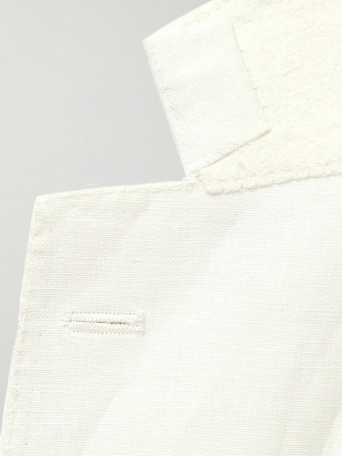 De Petrillo - Slim-Fit Linen Suit Jacket - White De Petrillo