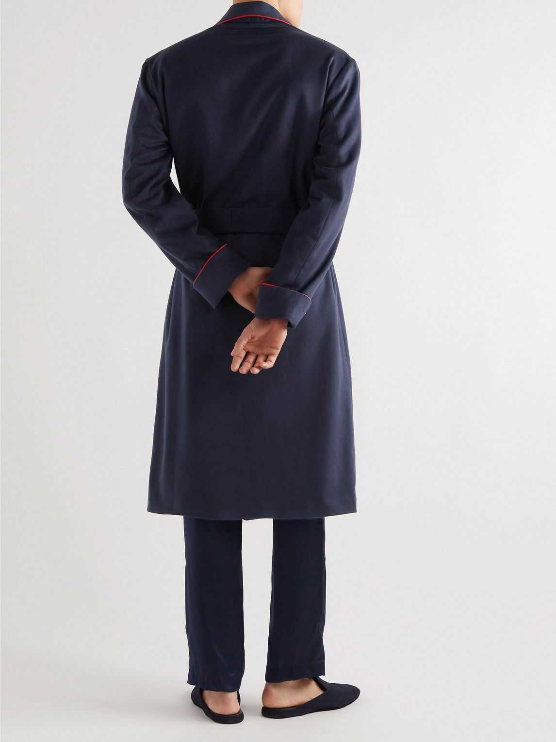 Rubinacci - Wool and Cashmere-Blend Robe - Blue Rubinacci