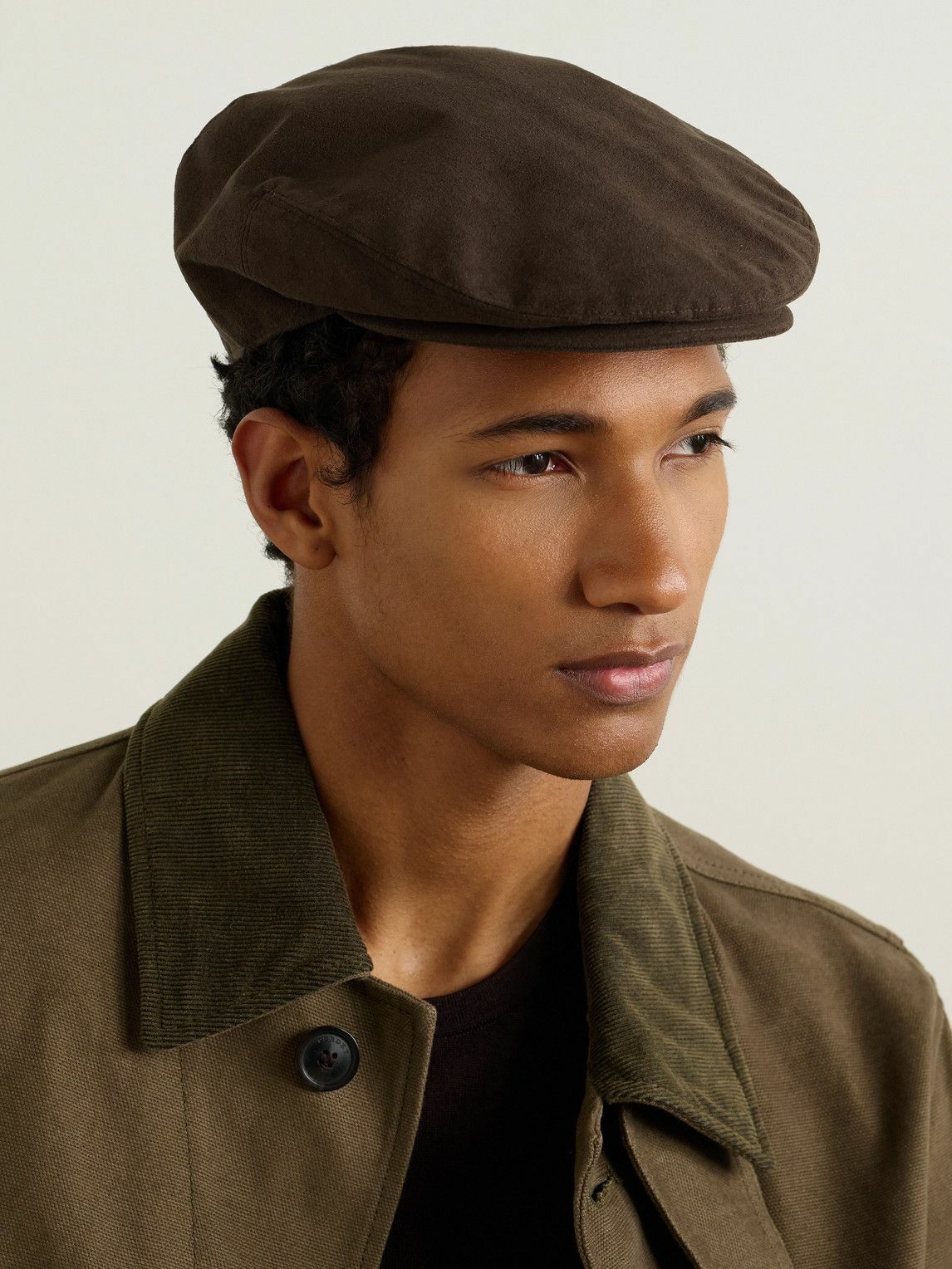 Purdey - Litton Alcantara® Flat Cap - Brown Purdey