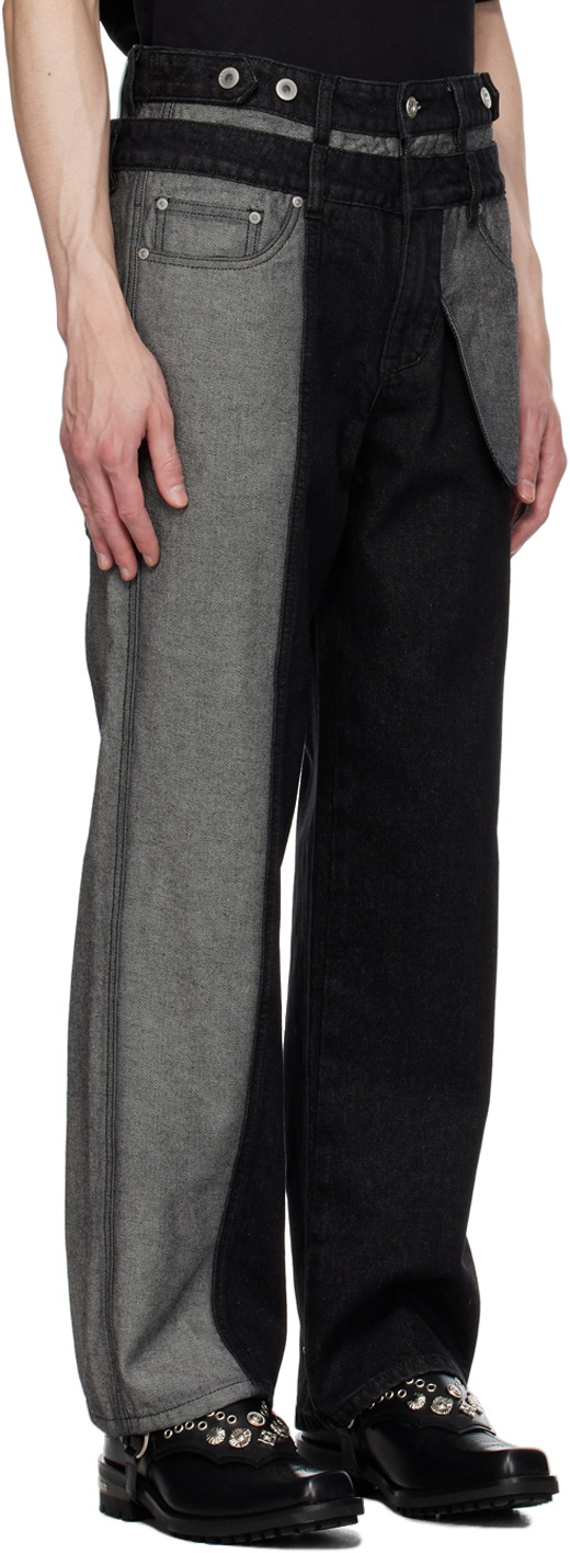 Feng Chen Wang Black Inside Out Jeans Feng Chen Wang