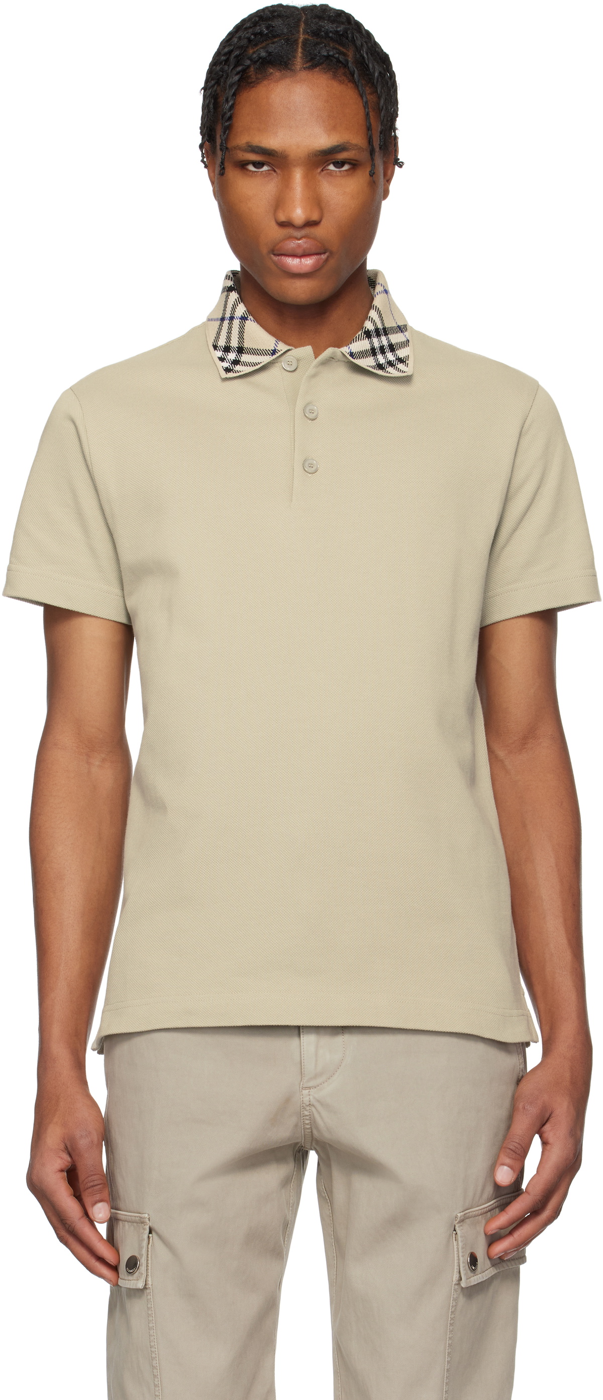 Burberry Taupe Cotton Polo Burberry