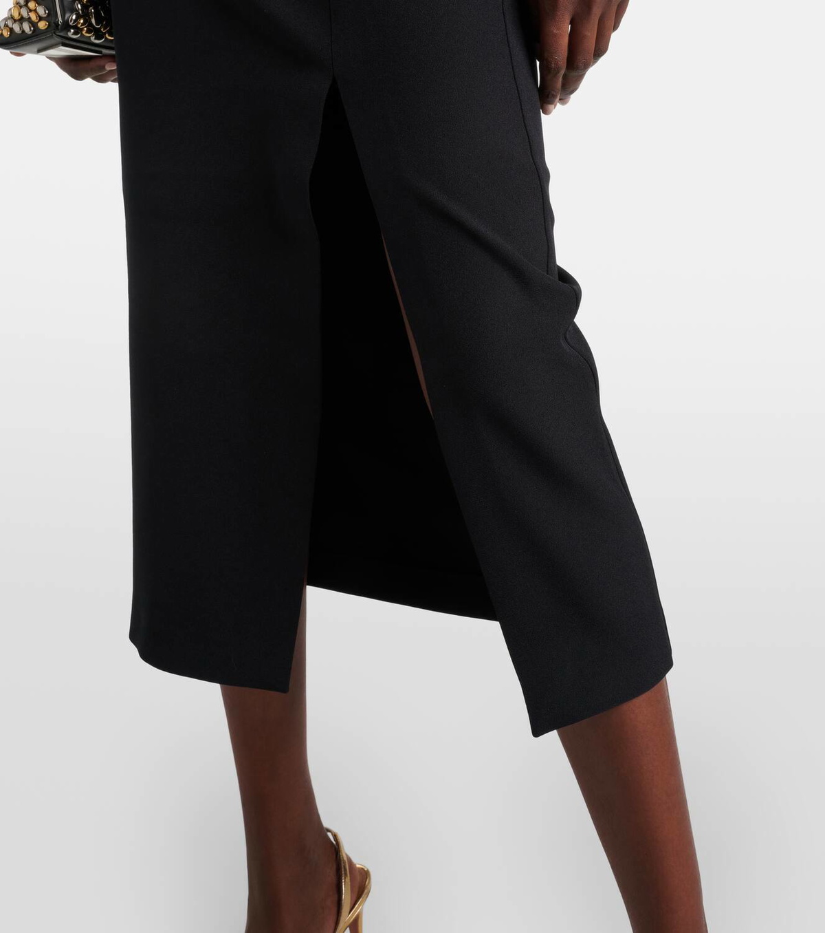 Safiyaa Asymmetric Crêpe Midi Dress Safiyaa