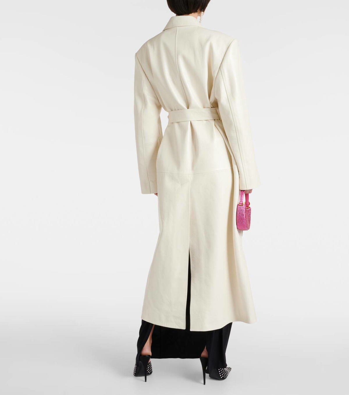 Magda Butrym Belted leather coat Magda Butrym