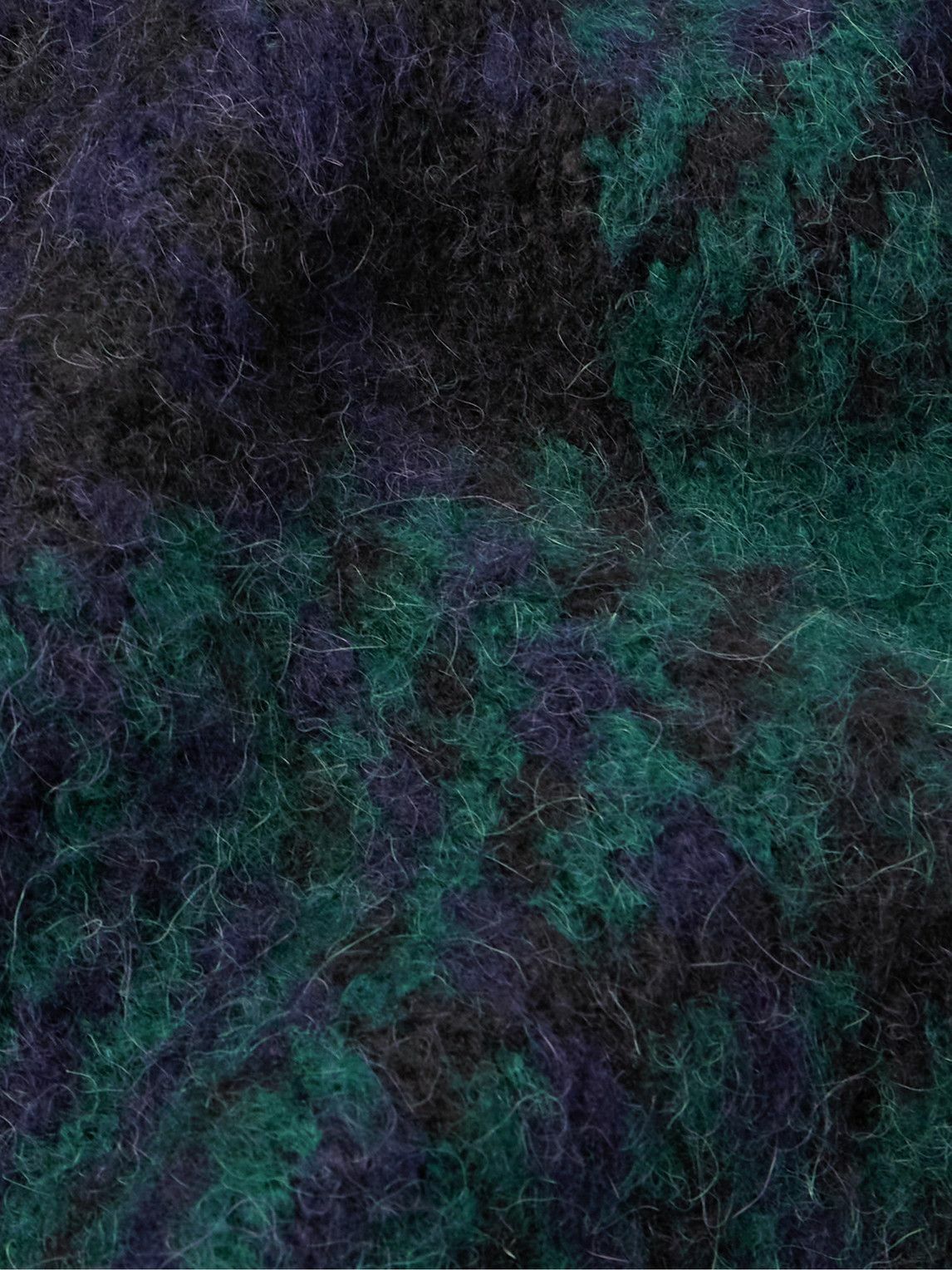 Sacai - Checked Jacquard-Knit Sweater - Green Sacai Sacai - Checked Jacquard-Knit Sweater - Green Sacai