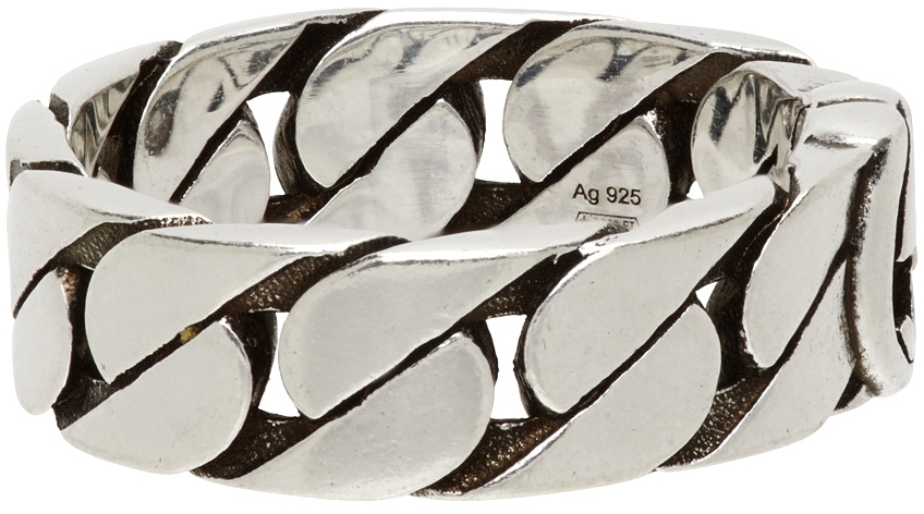 Gucci Silver Wide Interlocking G Ring Gucci