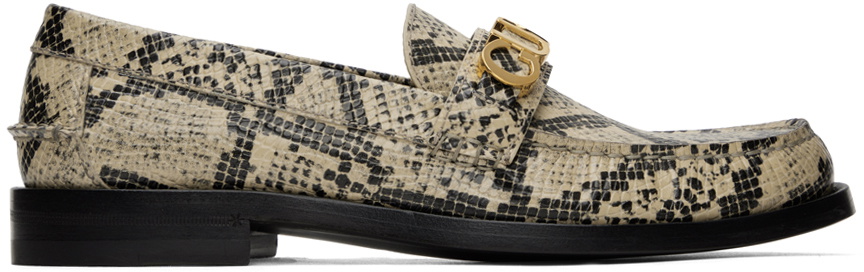 Gucci Beige Python Print Loafers Gucci