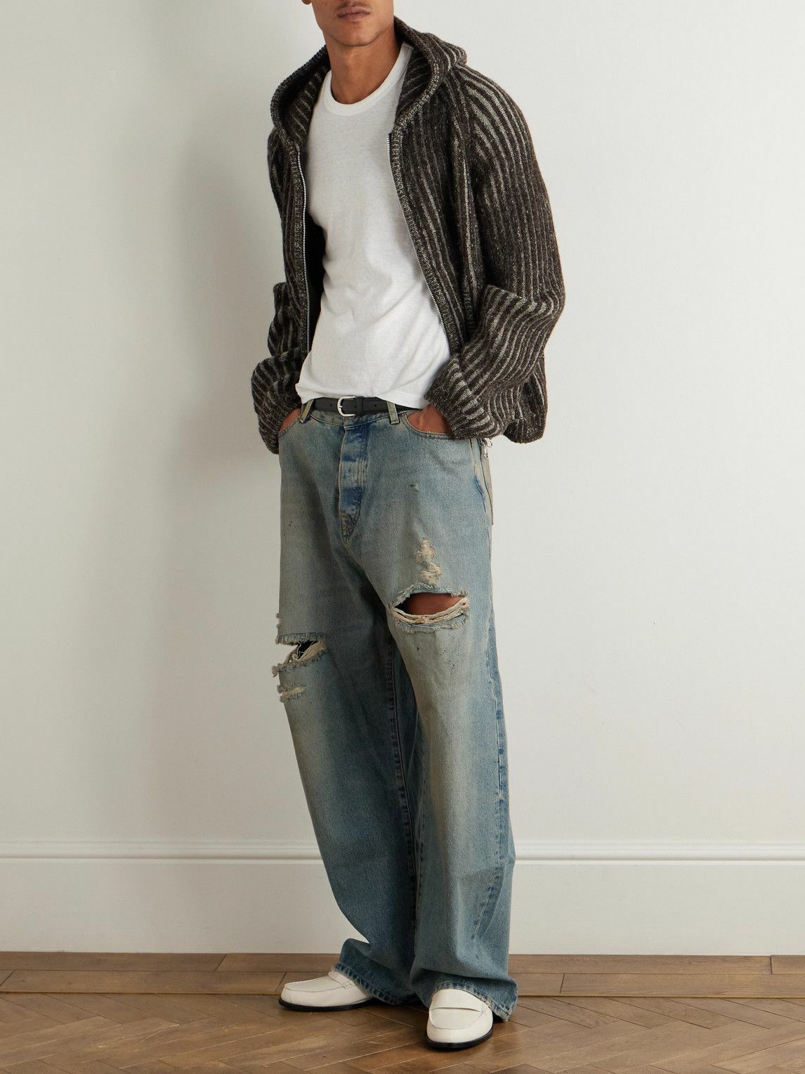 424 - Big Daddy Straight-Leg Distressed Jeans - Blue 424