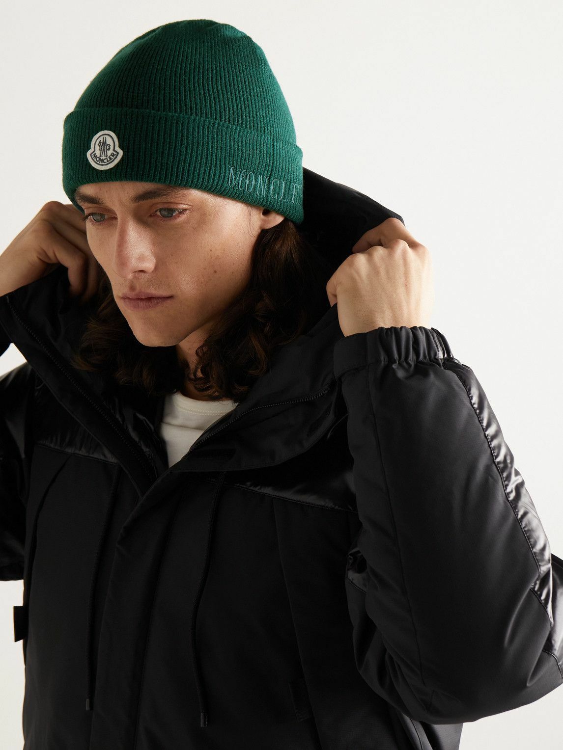Moncler Genius - Fragment Logo-Appliquéd Ribbed Wool Beanie Moncler Genius