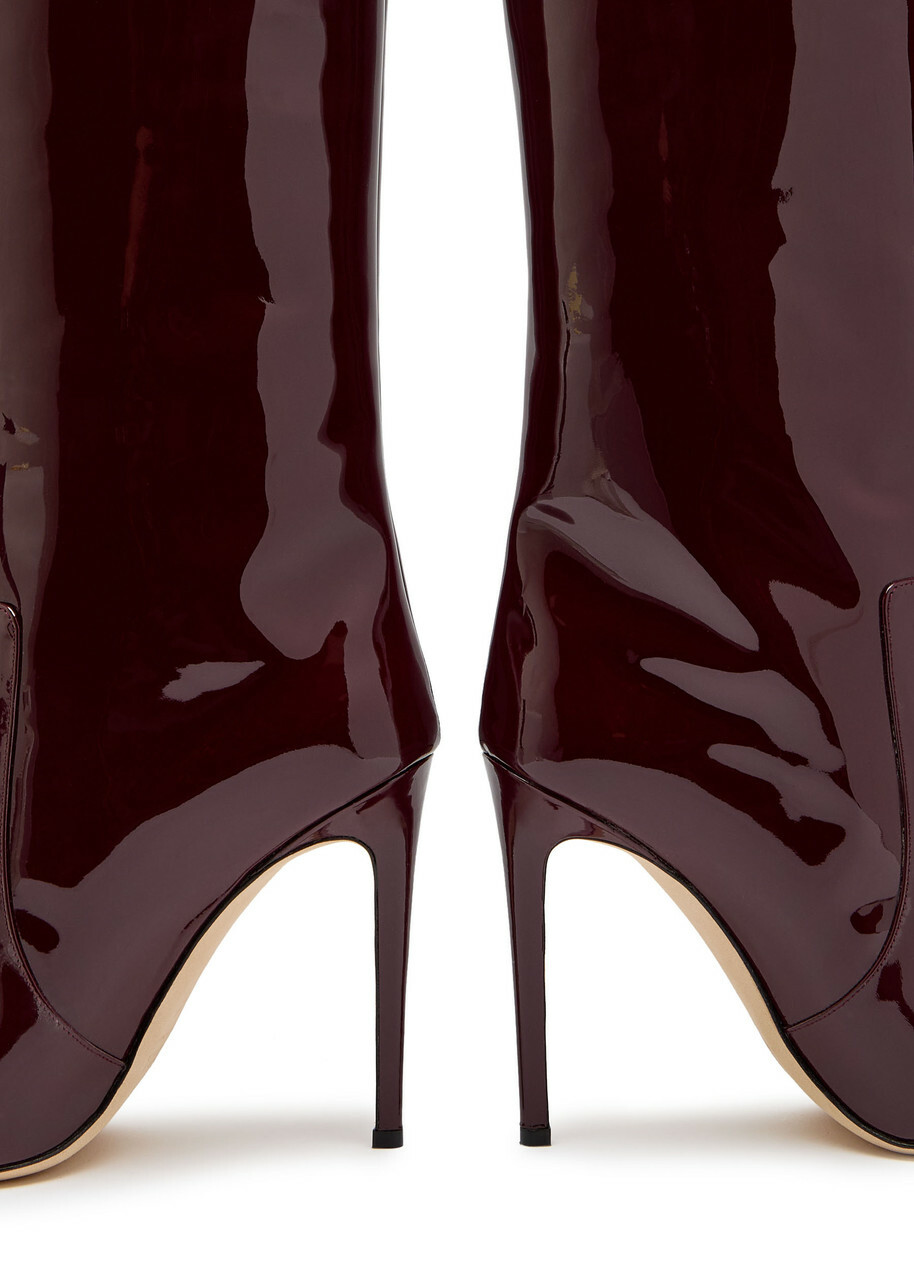 Paris Texas Stiletto Patent Leather Knee-high Boots Burgundy Paris Texas