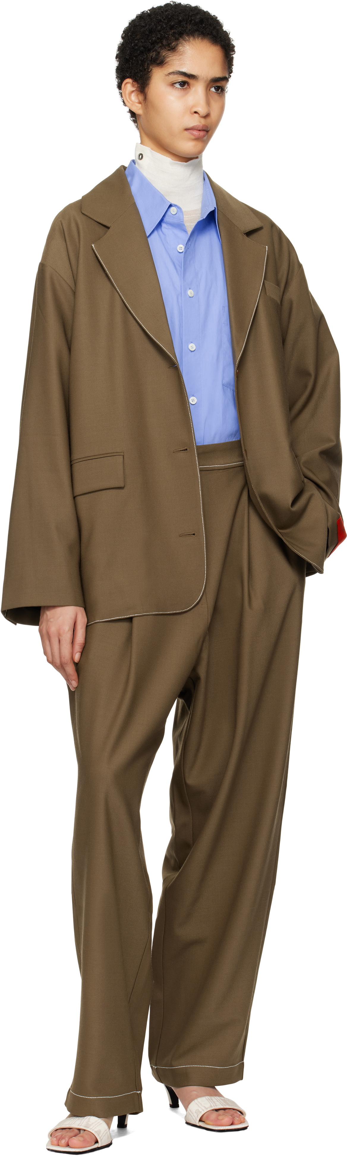 Cordera Brown Tailoring Stitch Blazer CORDERA