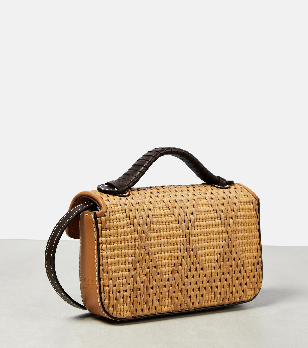 Balmain - B-Buzz 19 raffia-effect shoulder bag Balmain