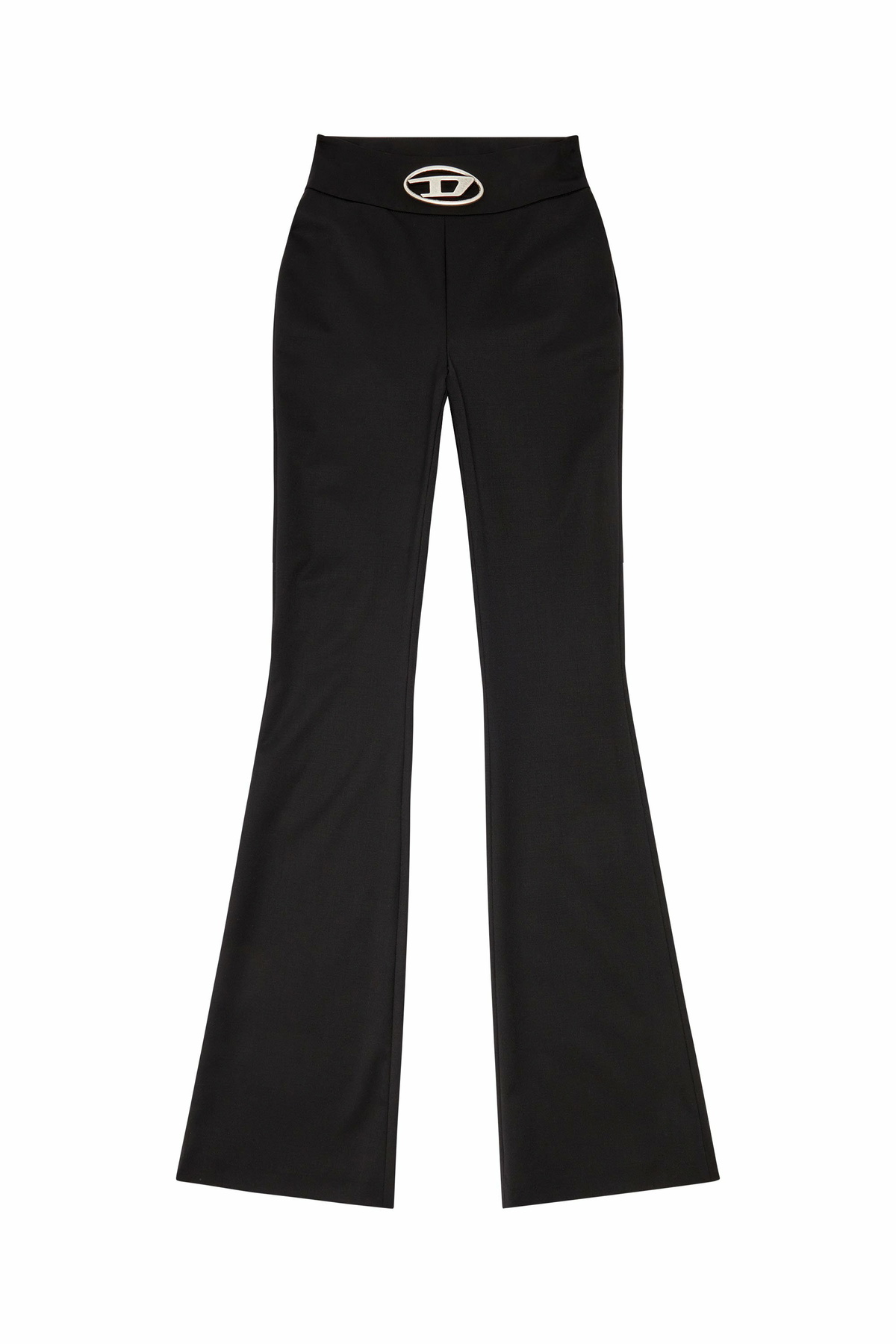 Diesel Twill pants with metal Oval D plaque - Pants Womens in Black Diesel