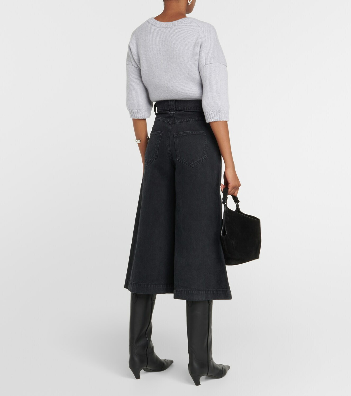 Khaite Luey high-rise denim culottes Khaite