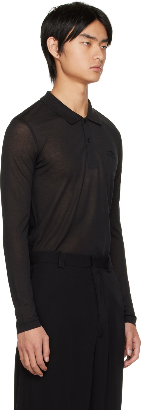Balenciaga Black 3B Sports Icon Shrunk Polo Balenciaga