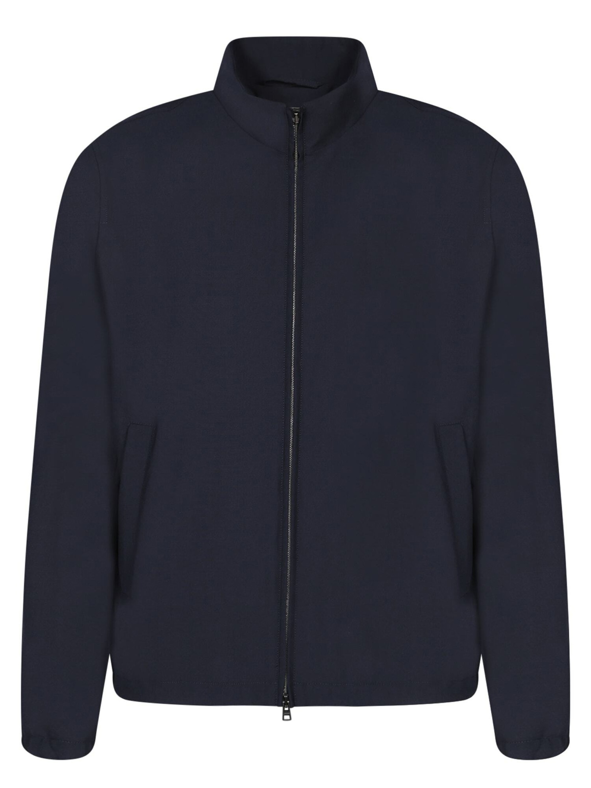 Herno Blue Stretch Wool Bomber Jacket Herno