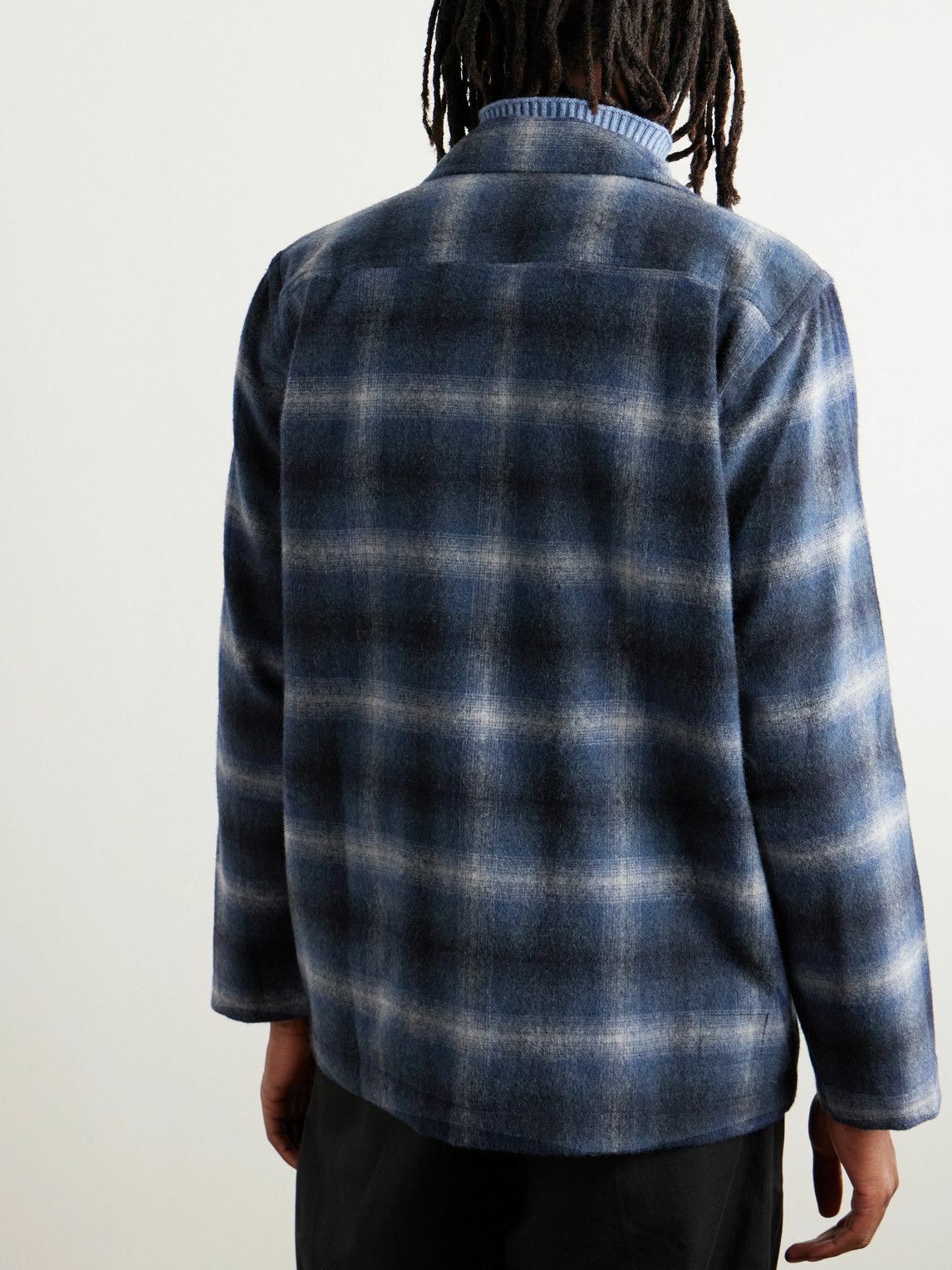 Universal Works - Easy Checked Recycled Wool-Blend Flannel Overshirt ...