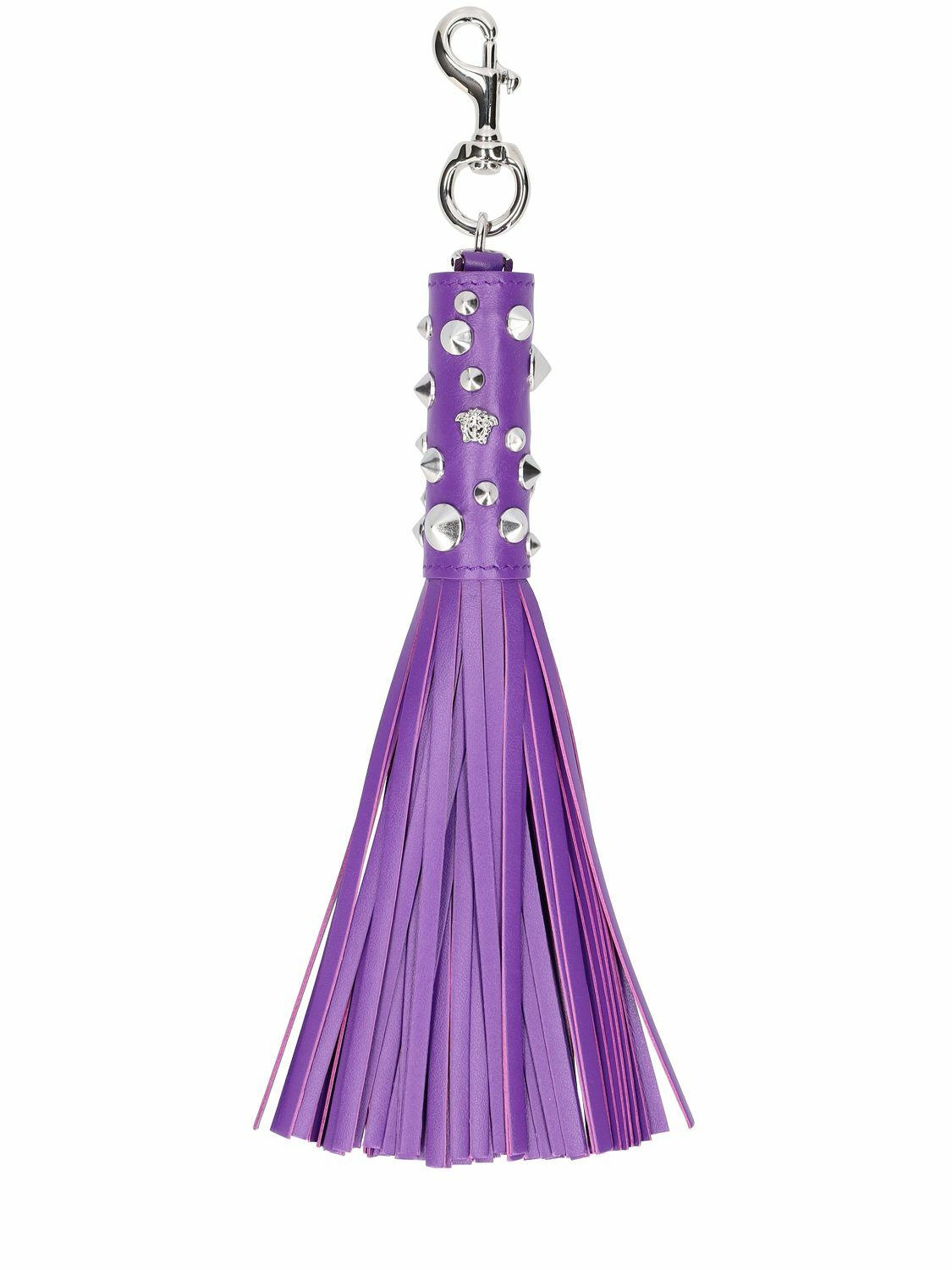 VERSACE - Studded Leather Charm W/ Fringes Versace