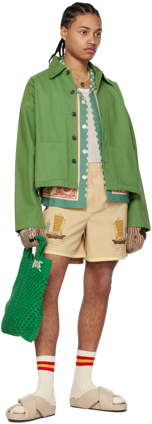 Bode Green Cropped Jacket Bode