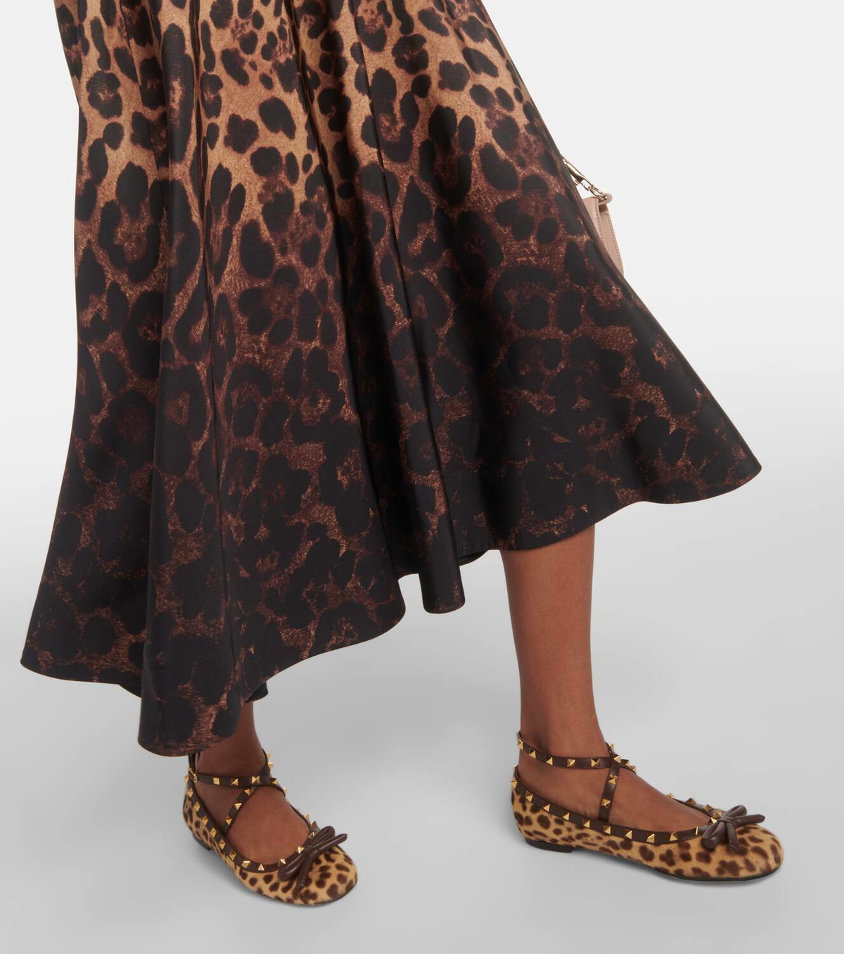 Valentino Leopard-print silk midi skirt Valentino