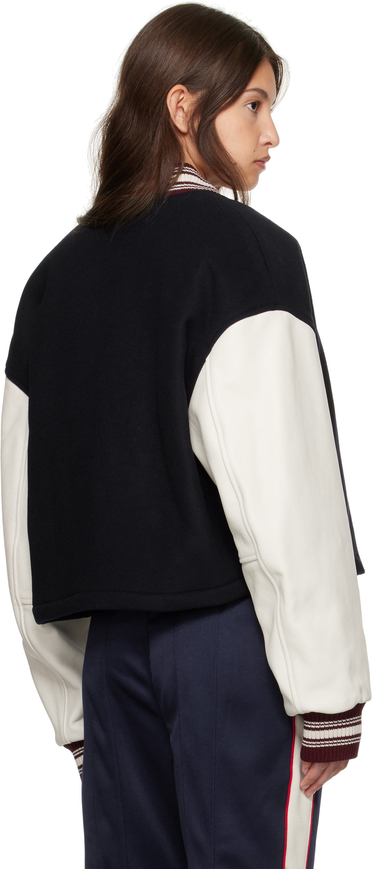 AMBUSH Navy Cropped Stadium Bomber Jacket Ambush