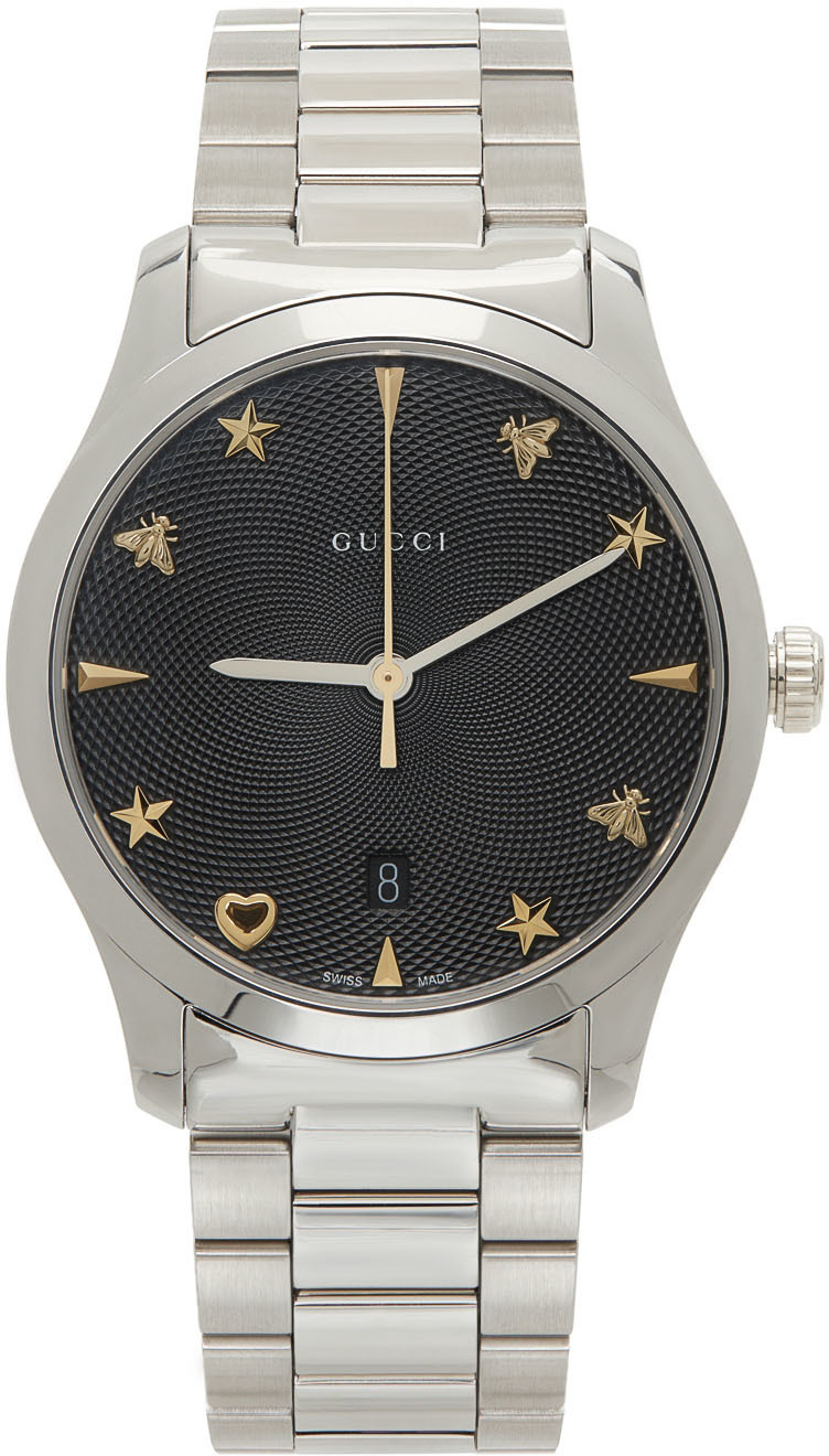 Gucci Silver & Black G-Timeless Watch Gucci