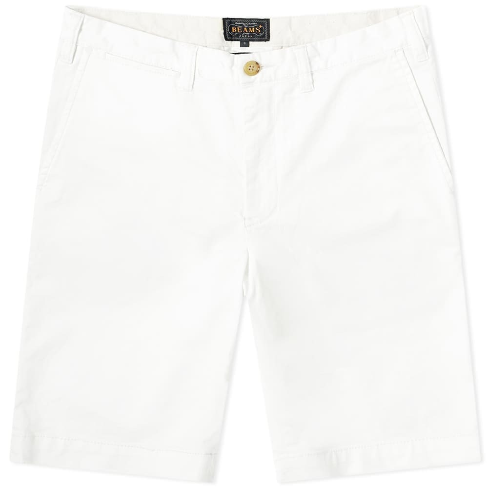 Beams Plus Men's Ivy Chino Shorts in White Beams Plus