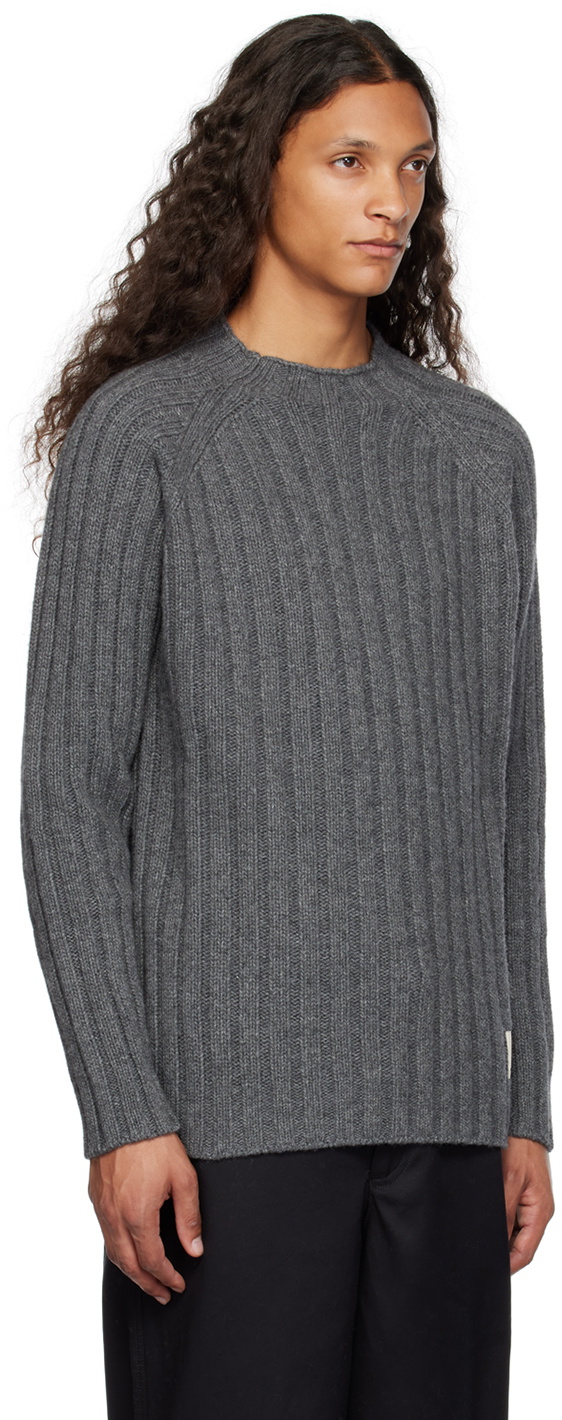 Emporio Armani Gray Rib Sweater Emporio Armani