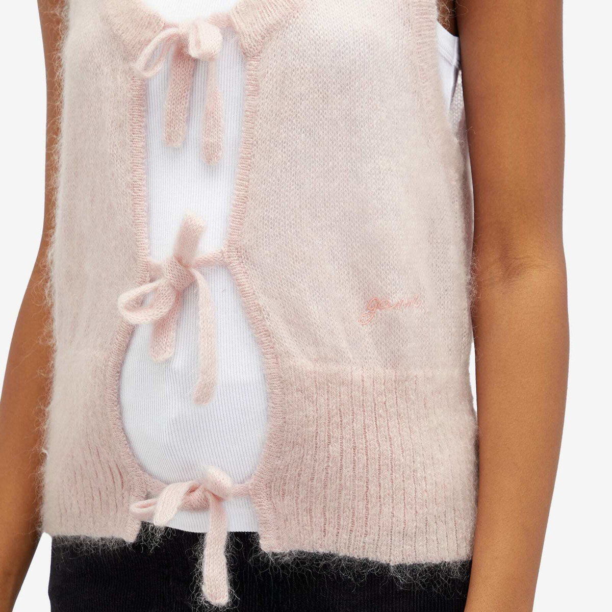 GANNI Women's Tie String Vest in Lilac Sachet GANNI