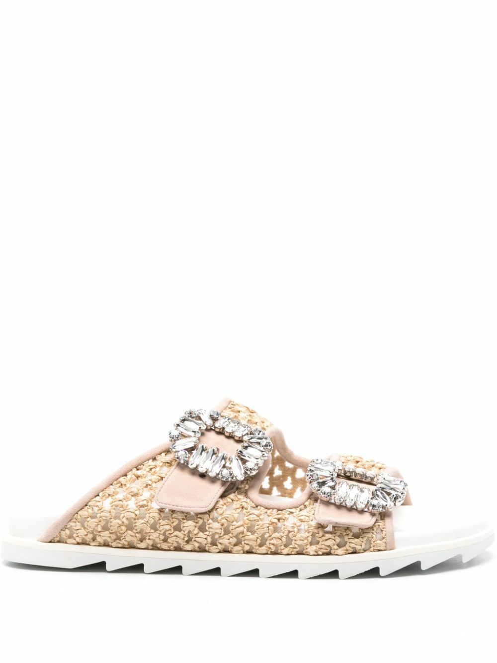 ROGER VIVIER - Slidy Viv Raffia Sandals Roger Vivier