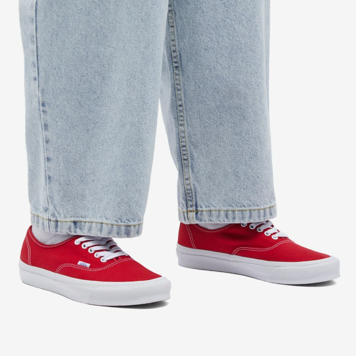 Vans Vault Men's UA OG Authentic LX Sneakers in Red/True White Vans