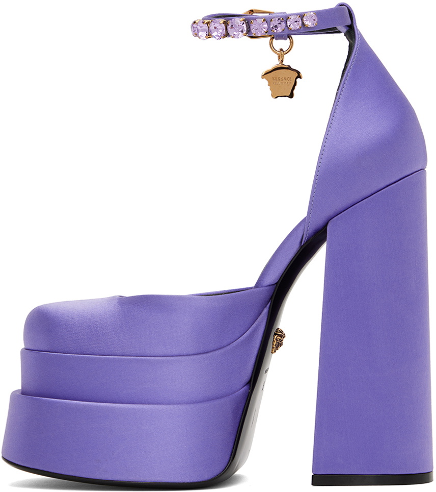 Versace Purple Medusa Aevitas Heels Versace