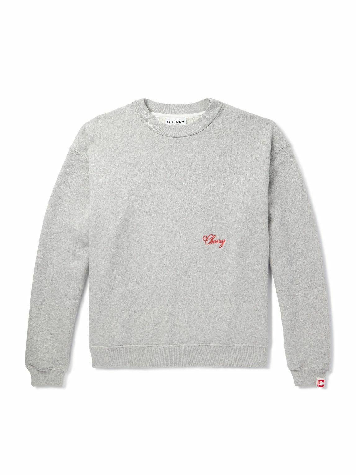 Cherry Los Angeles - Logo-Embroidered Cotton-Jersey Sweatshirt - Gray ...