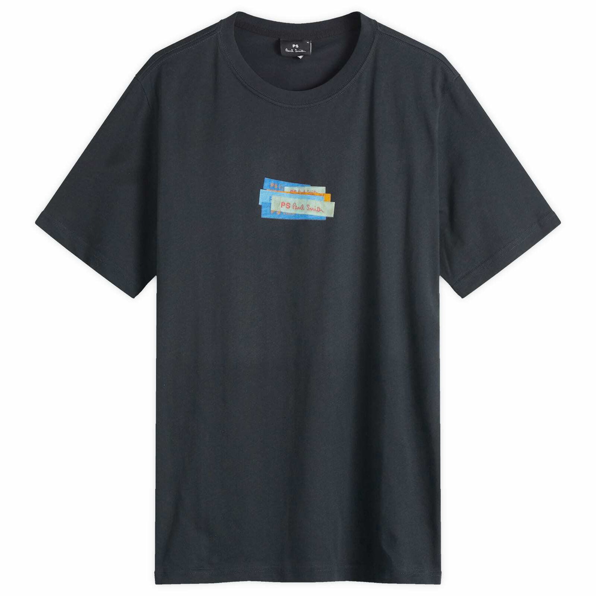 Paul Smith Men's PS Label Print T-Shirt in Blue Paul Smith