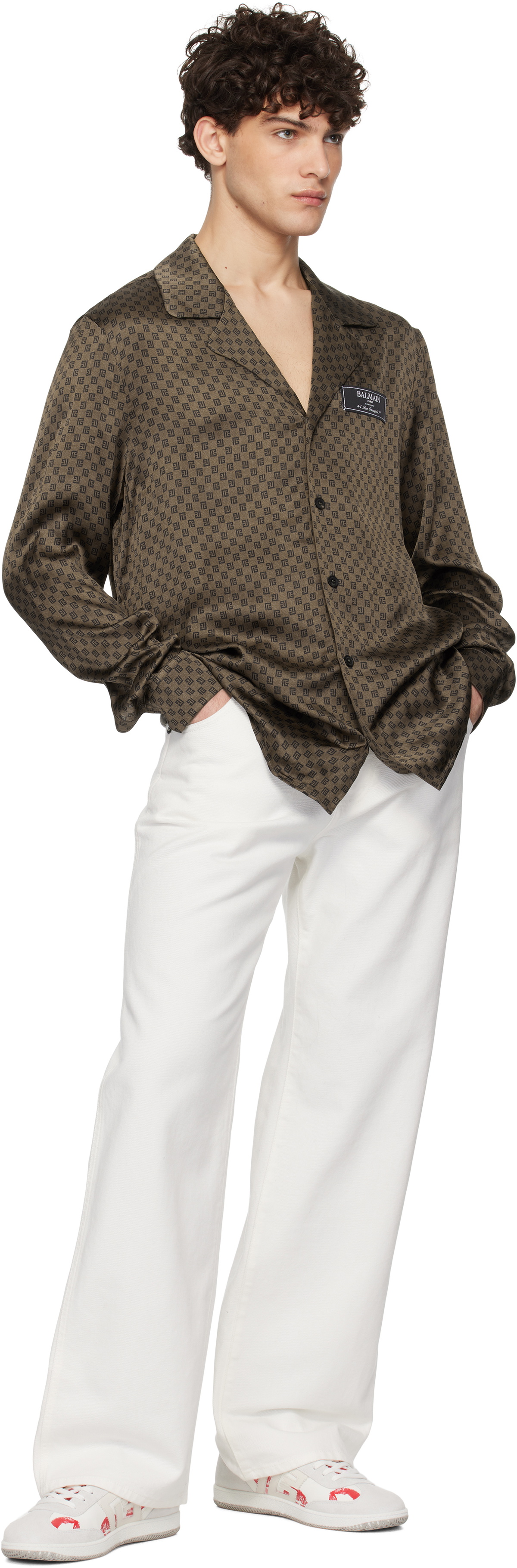 Balmain Brown Monogram Shirt Balmain