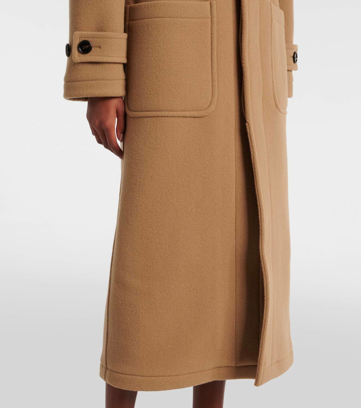 Burberry Faux fur-trimmed wool coat Burberry