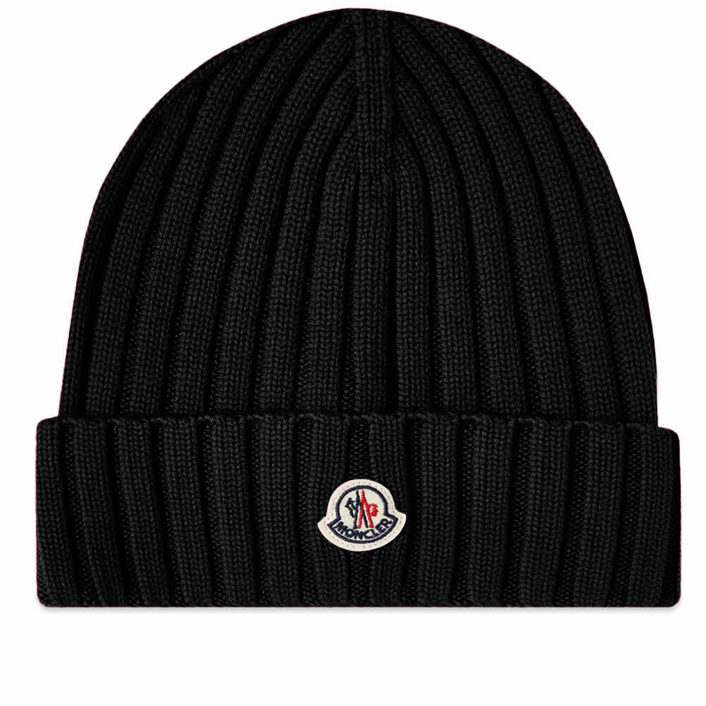 Moncler Women's Logo Beanie Hat in Black Moncler