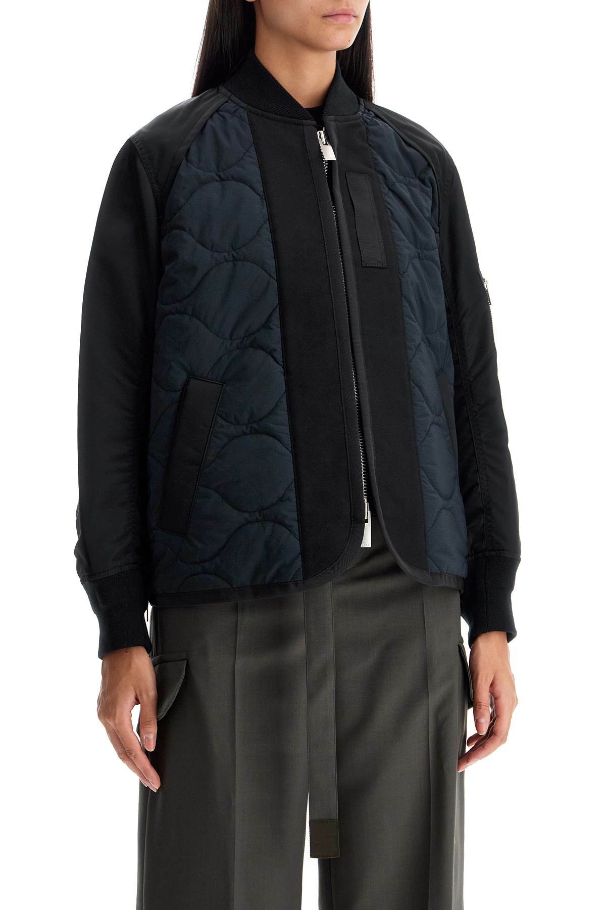 SACAI hybrid nylon and ripstop jacket Black Sacai